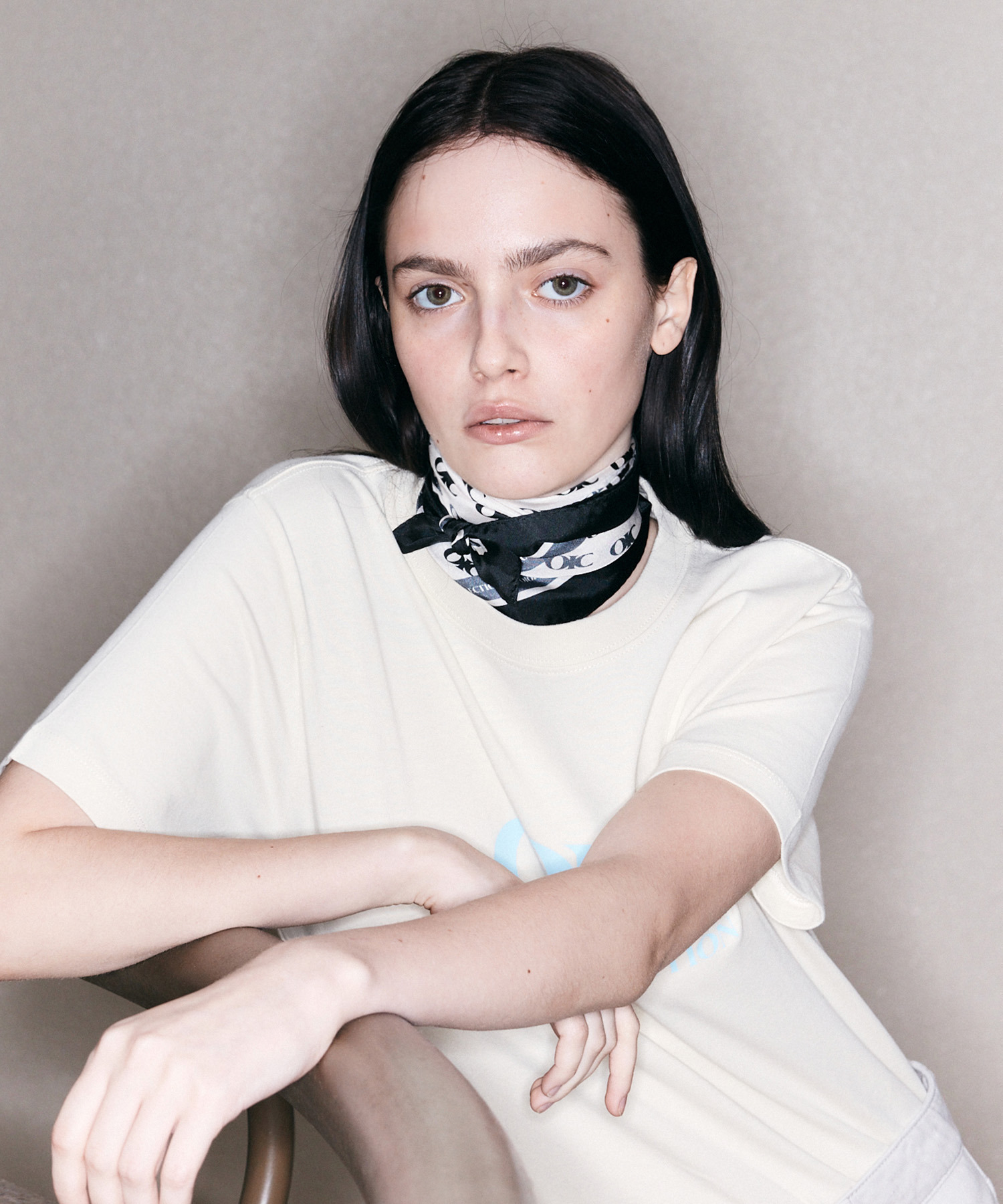 심볼 모노그램 스카프 [BLACK] - HAGO(하고)