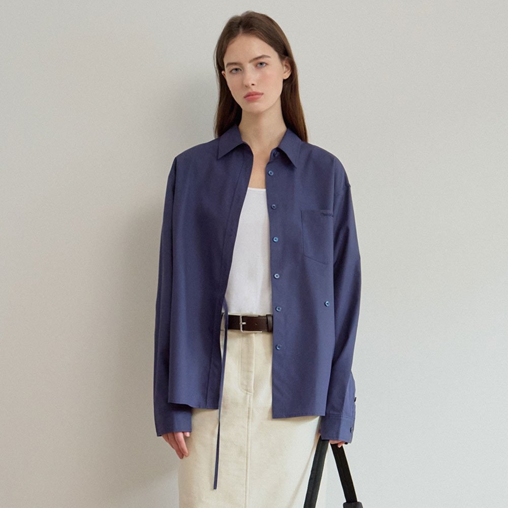 WRAP STRING SHIRT [NAVY] - 하고(HAGO)