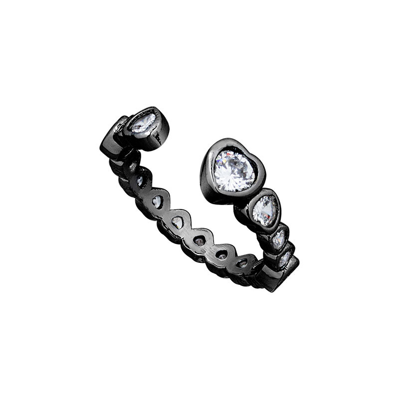 NO.560 [BLACK] HEART CUBIC RING - HAGO(하고)