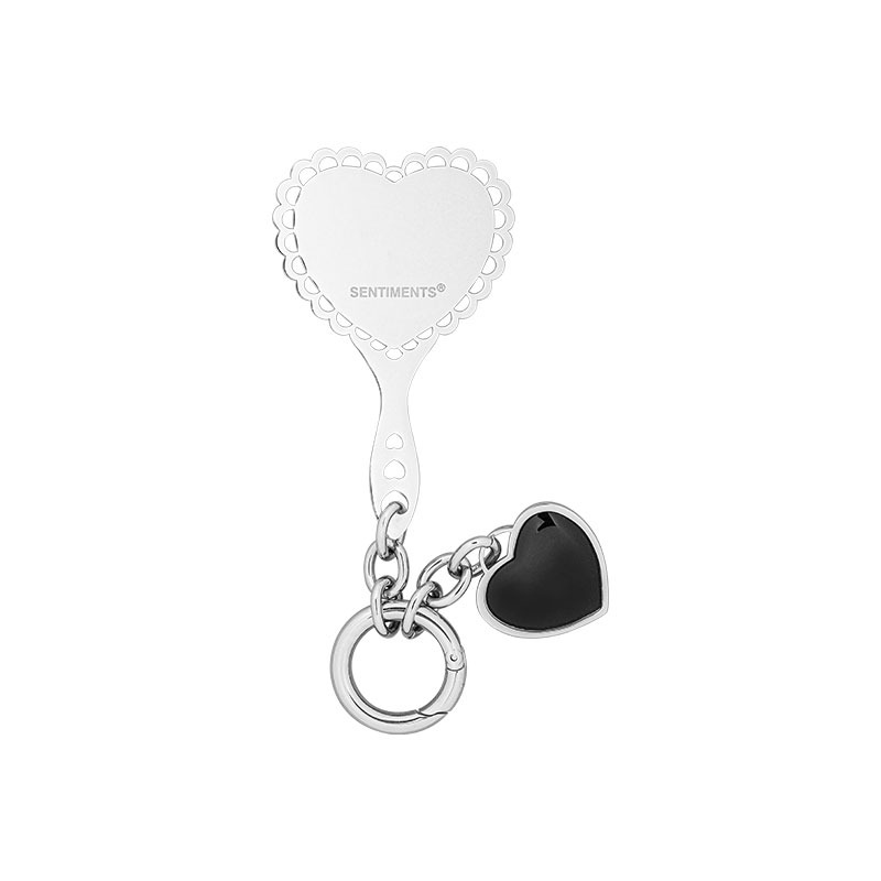 NO.607 [SILVER] MINI HEART MIRROR KEY RING - HAGO(하고)