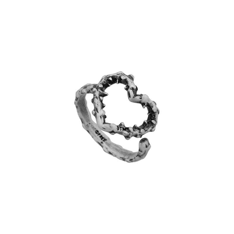 NO.611 [BURNISH] SPIKY HEART RING - 하고(HAGO)