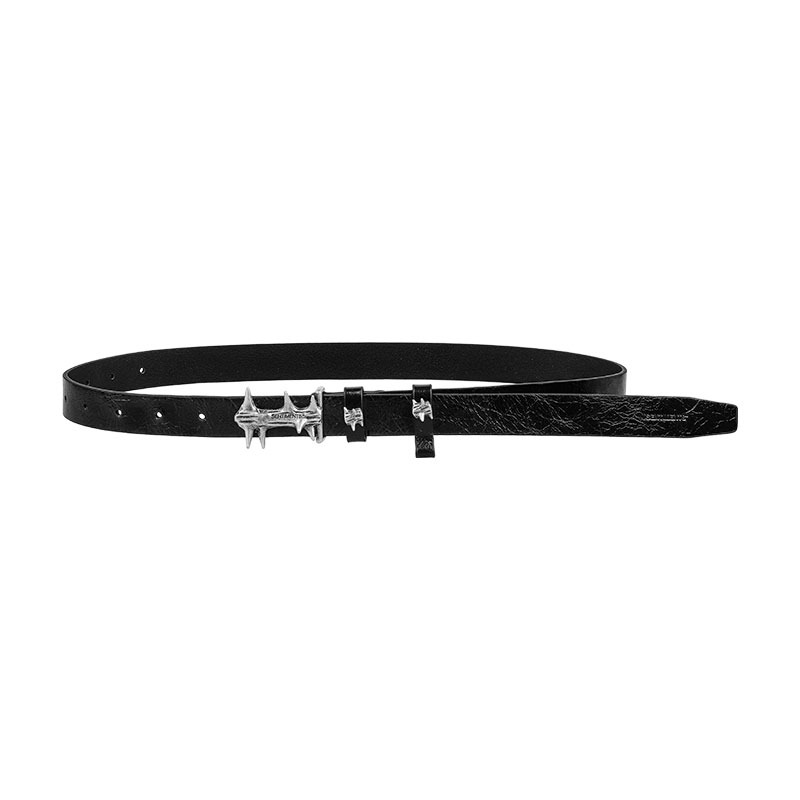 NO.623 [BURNISH] SPIKY BUCKLE LEATHER BELT - HAGO(하고)