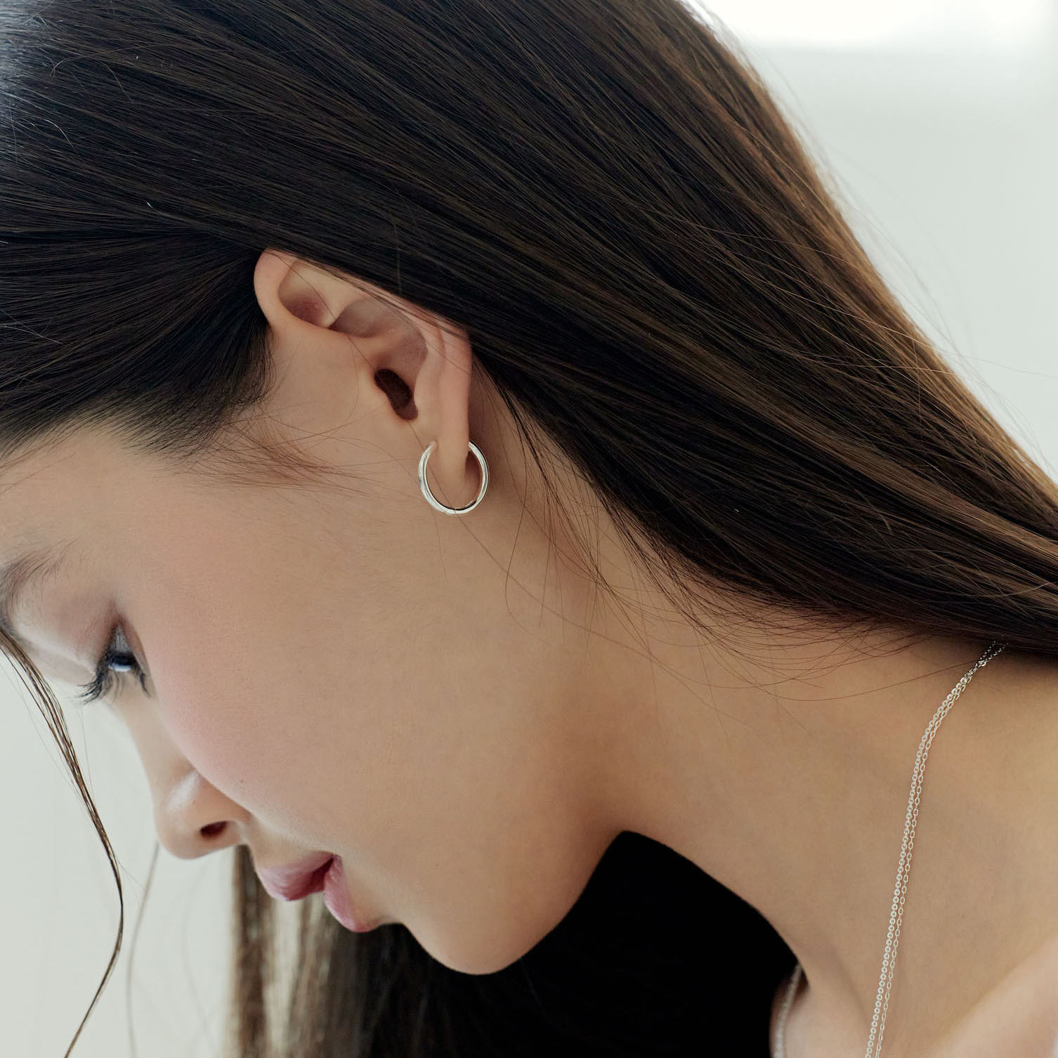 [925silver]Shine hoop earrings - HAGO(하고)