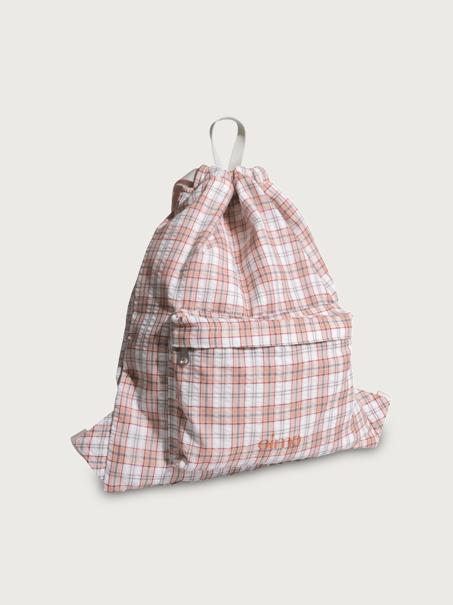 Check String Back Pack - Red - 하고(HAGO)