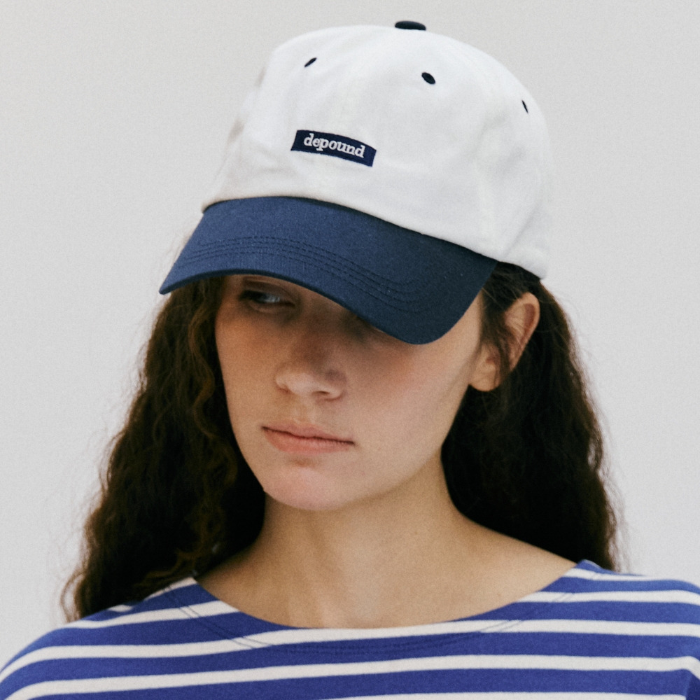 [25SS발매]box logo cotton cap - navy - 하고(HAGO)