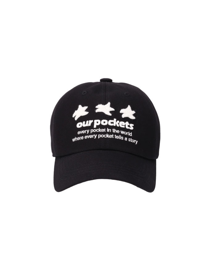our pockets logo Ball Cap (BLACK) - HAGO(하고)