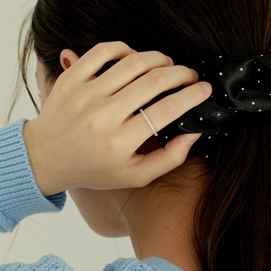 [925silver]Twinkle simple cubic ring - HAGO(하고)