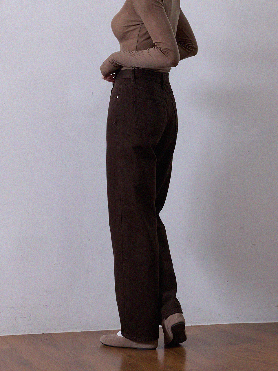 BASIC STRAIGHT NAPPING PANTS - BROWN - HAGO(하고)