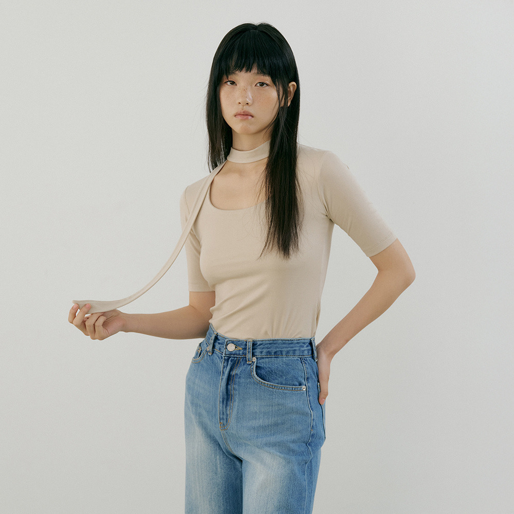 U-neck Muffler Sleeve (beige) - HAGO(하고)