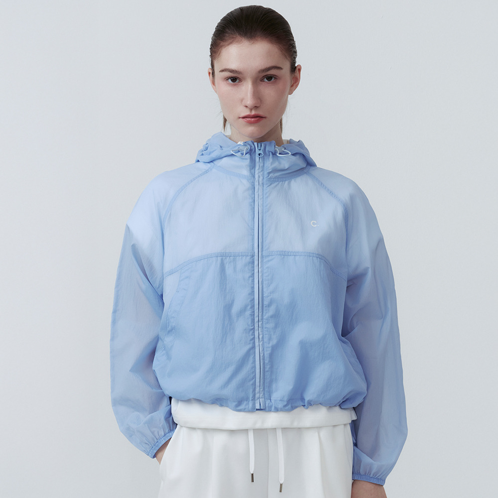 [25SS clove] Hooded Short Windbreaker (Blue) - HAGO(하고)