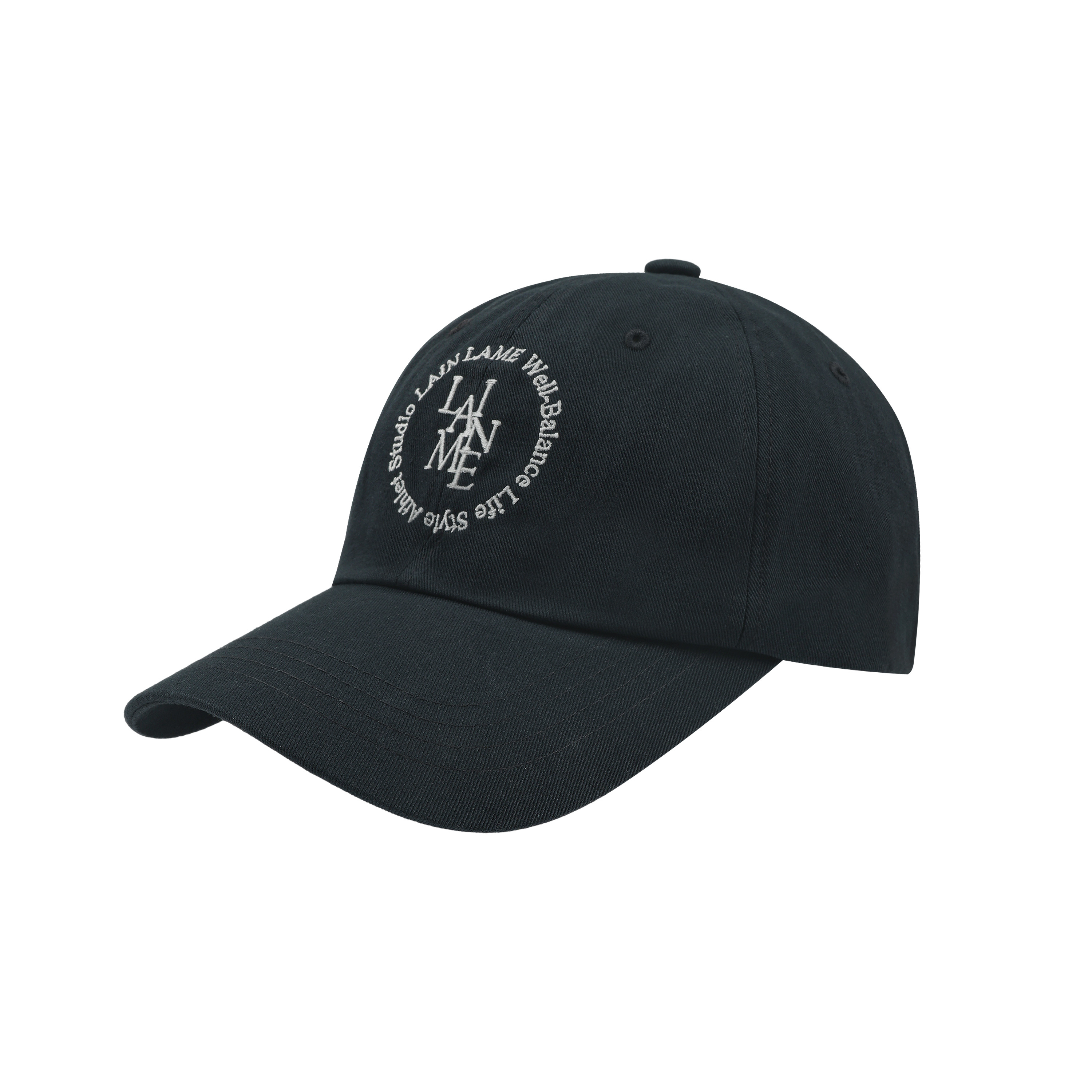 bio washing round logo ball cap - navy - 하고(HAGO)