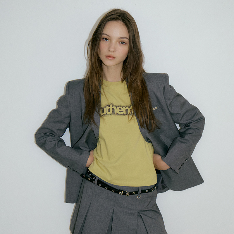 BASIC TWO BUTTON JACKET_GRAY - HAGO(하고)