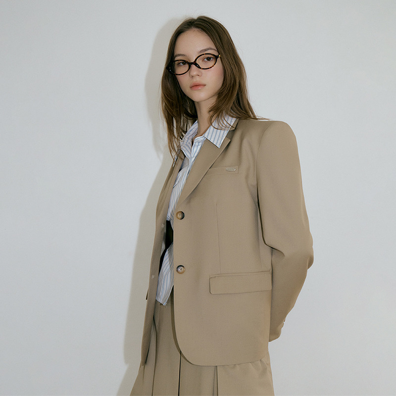BASIC TWO BUTTON JACKET_BEIGE - HAGO(하고)