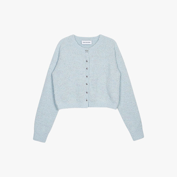 PASTEL PUDDING RIBBON CARDIGAN_SKY BLUE - 하고(HAGO)