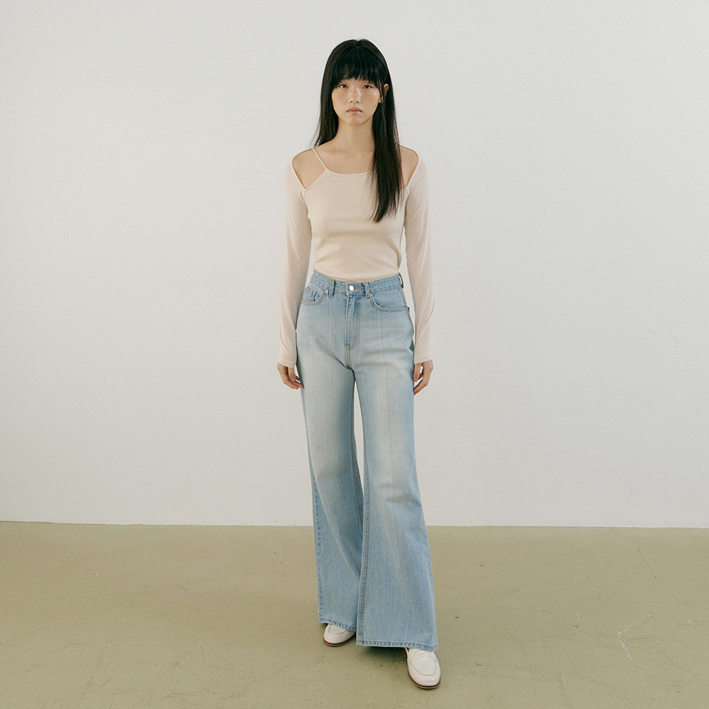 Wide Bootcut Jeans (light blue) - 하고(HAGO)