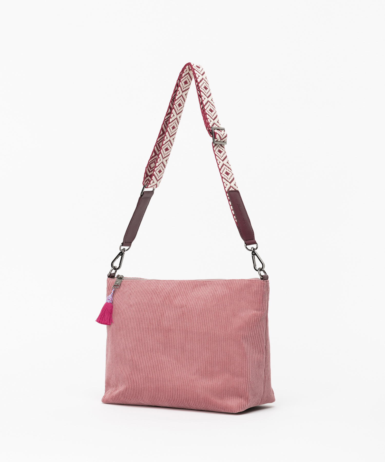 Cheerful Step Crossbody Corduroy combo [rose pink] - 하고(HAGO)