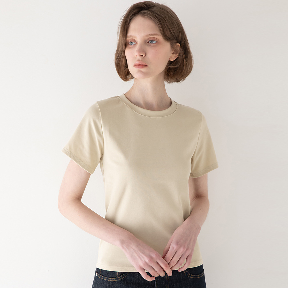 Basic t-shirt - Beige - 하고(HAGO)