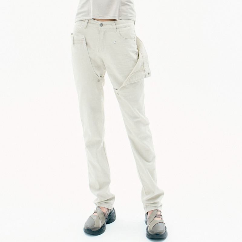 Detachable Button Denim Pants / Beige - HAGO(하고)