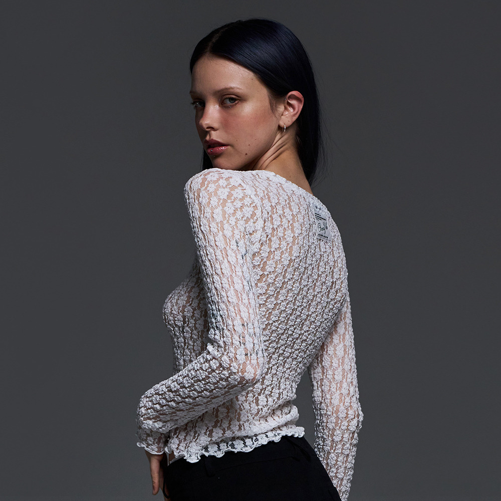 Poin Lace Layered Tee (White)_F24QB283 - 하고(HAGO)