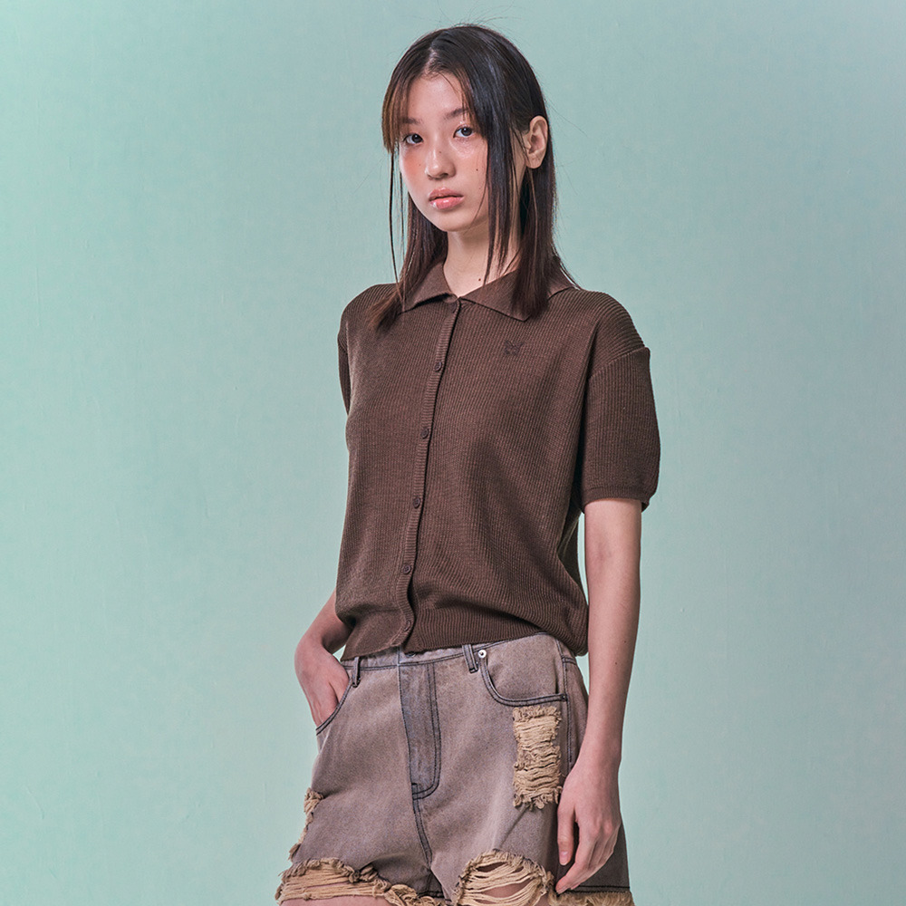 Mild Hachi Knit Cardigan (Brown)_F24QB302 - 하고(HAGO)