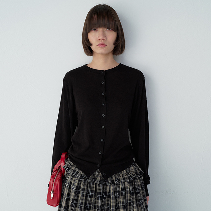 BASIC SOFT CARDIGAN (BLACK) - HAGO(하고)