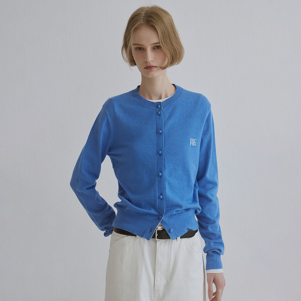 ]Basic Round Neck Cardigan (2color) - HAGO(하고)