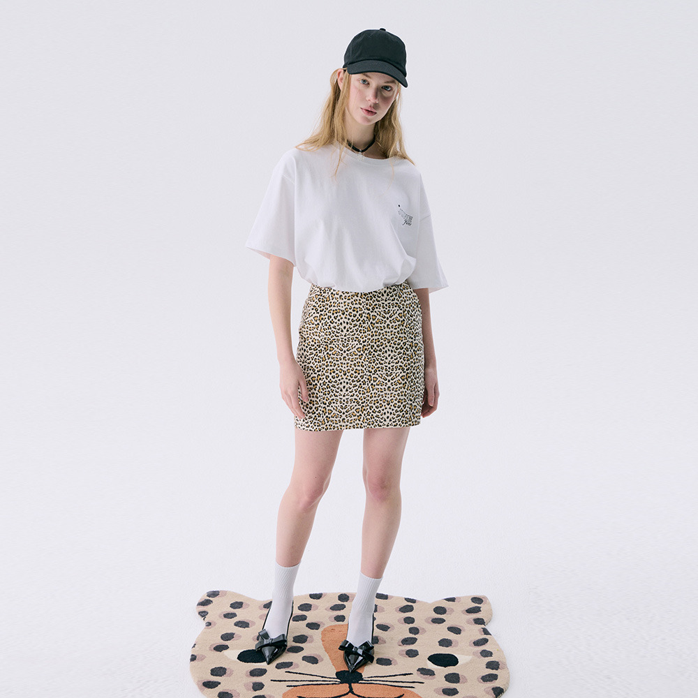 VOL11.Leopard mini skirt_Beige - 하고(HAGO)