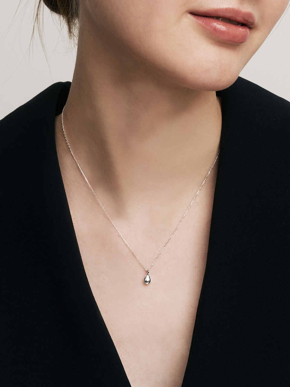 [sv925] droplet pendant necklace - 하고(HAGO)