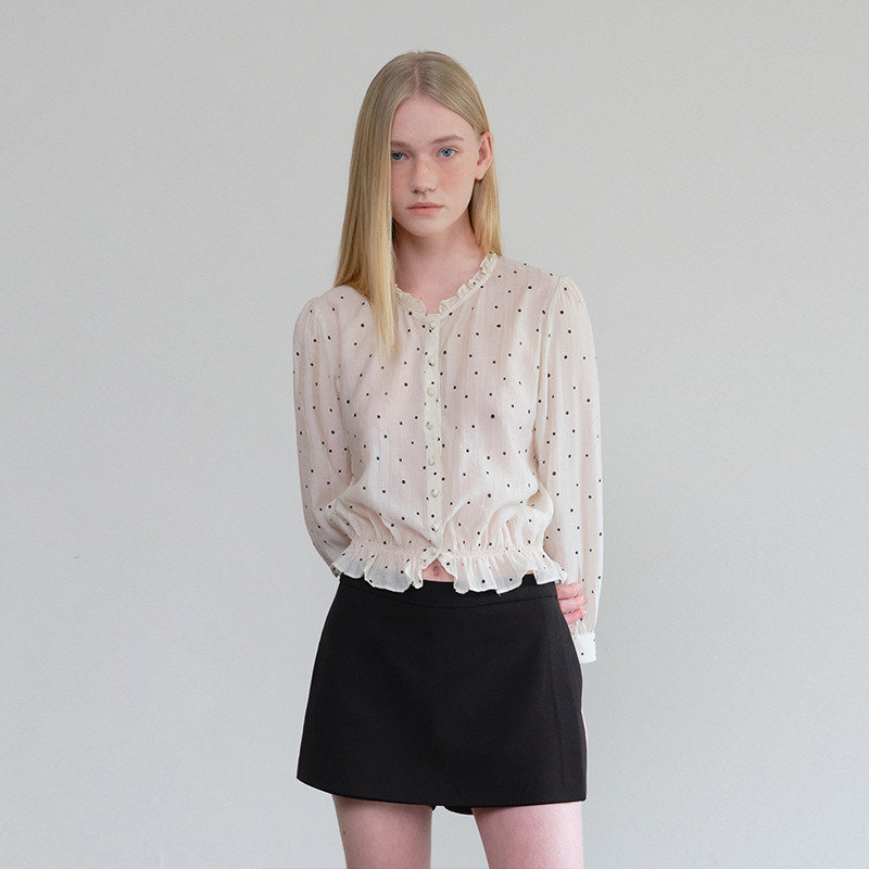 프릴 카라 블라우스_Dot - HAGO(하고)