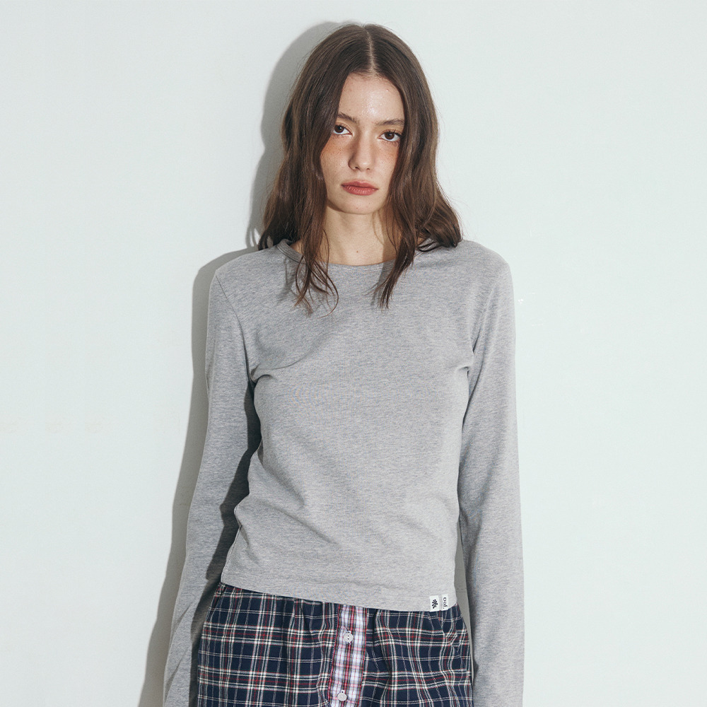 Basic Label Long Sleeve, Melange - HAGO(하고)