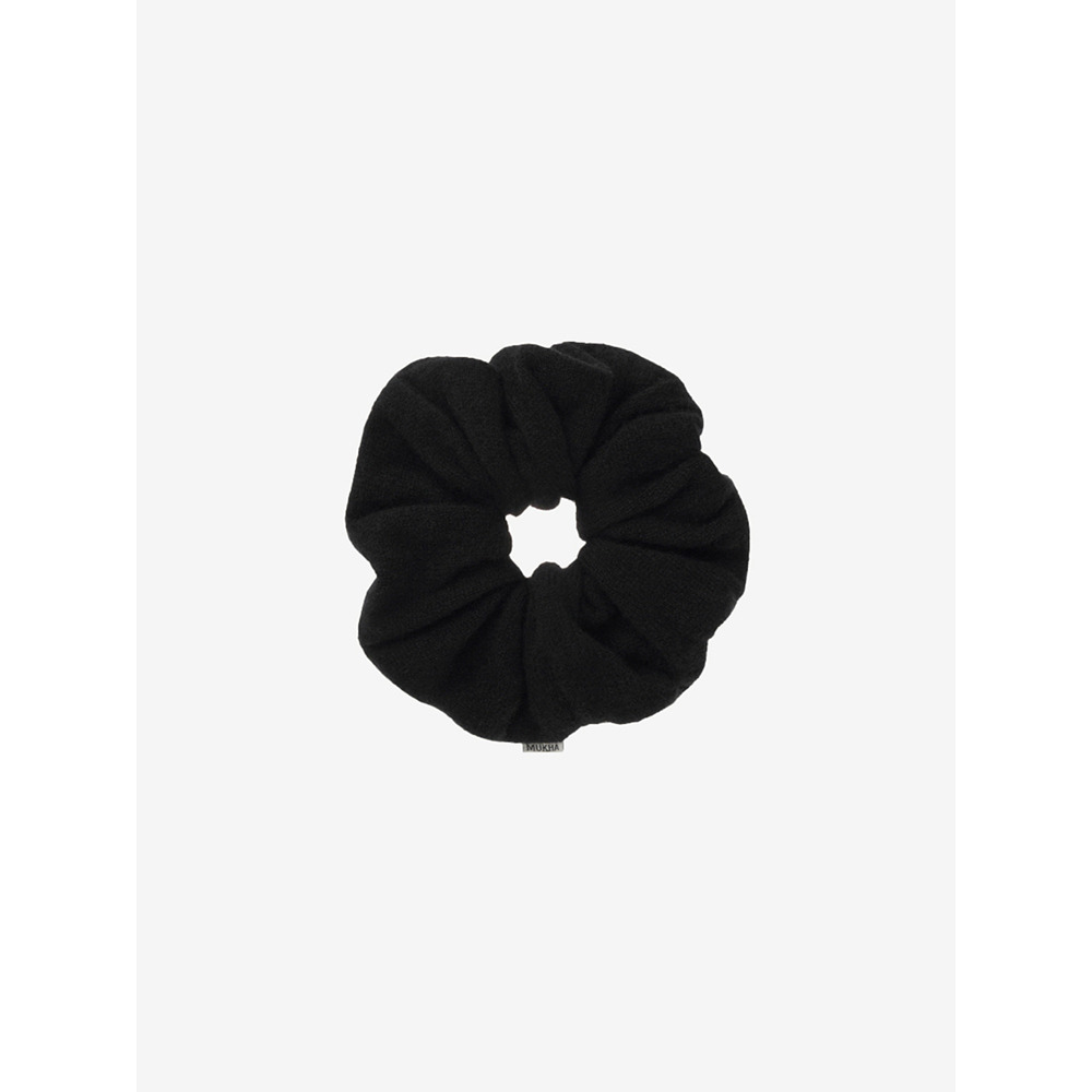 CASHMERE KNIT SCRUNCHIE LARGE (BLACK) - HAGO(하고)