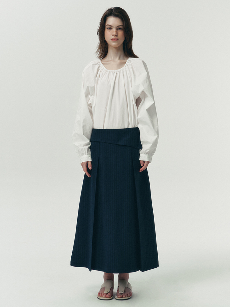 Fold Stripe SK_(Navy) - HAGO(하고)