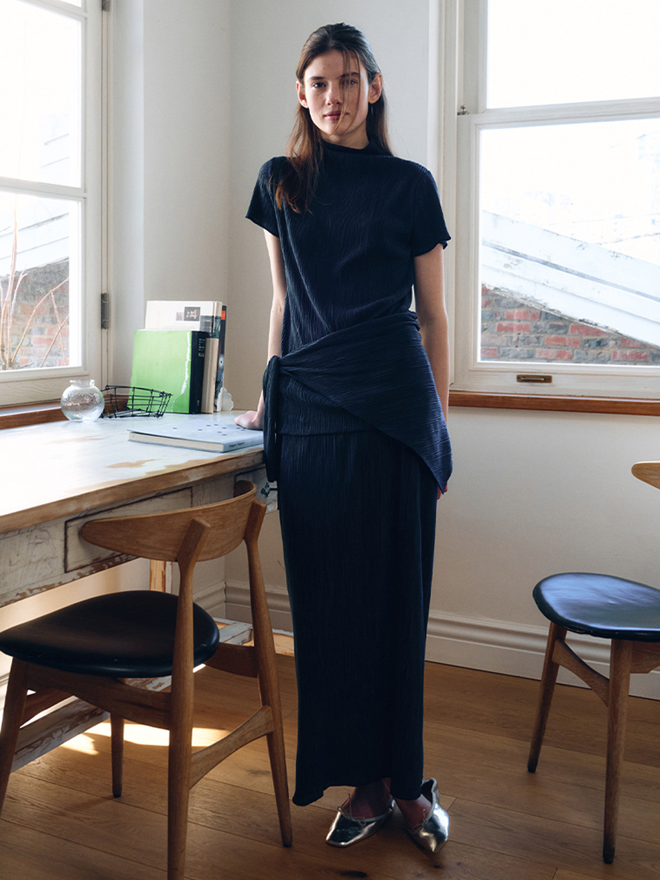 Pleats SK_(Navy) - HAGO(하고)