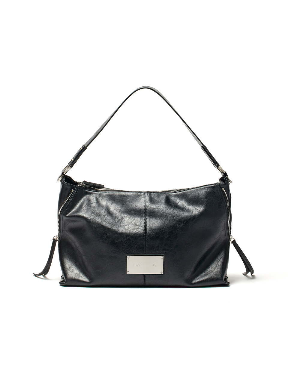 SIDE ZIPPER SHOULDER BAG IN BLACK - 하고(HAGO)