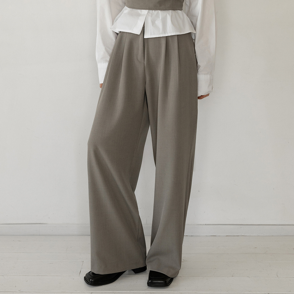 MINIMAL TWO PINTUCK HOOK WIDE SLACKS_NSSL5214 - HAGO(하고)