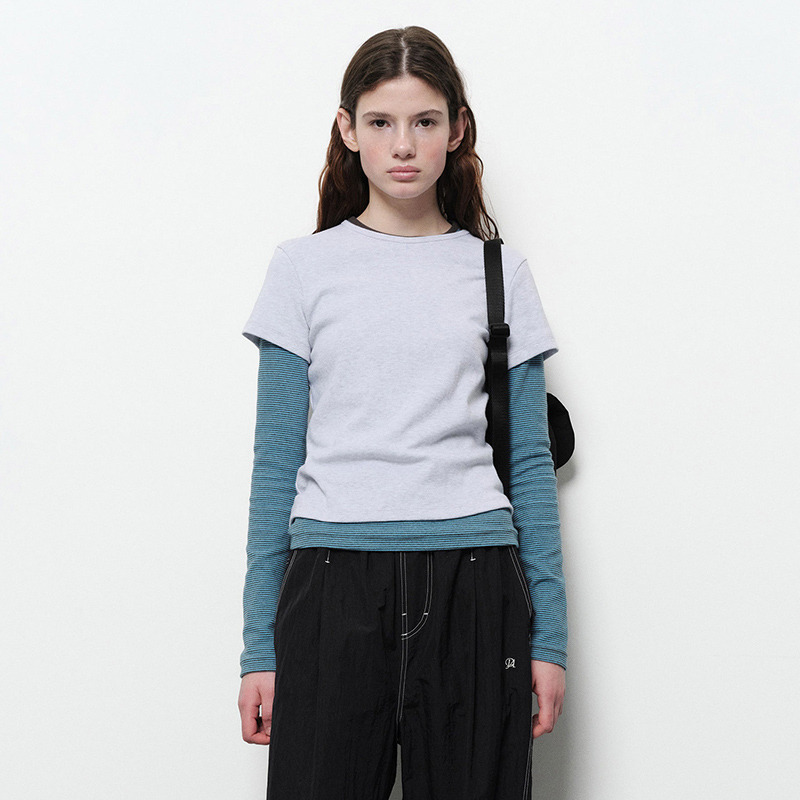 [33%쿠폰]BASIC HALF SLEEVE TEE (light grey) - HAGO(하고)