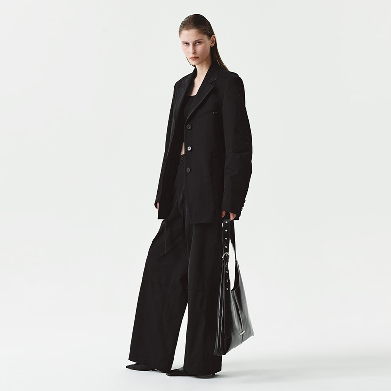 [단독할인]STRING BANDING POCKET TROUSER IN BLACK - 하고(HAGO)