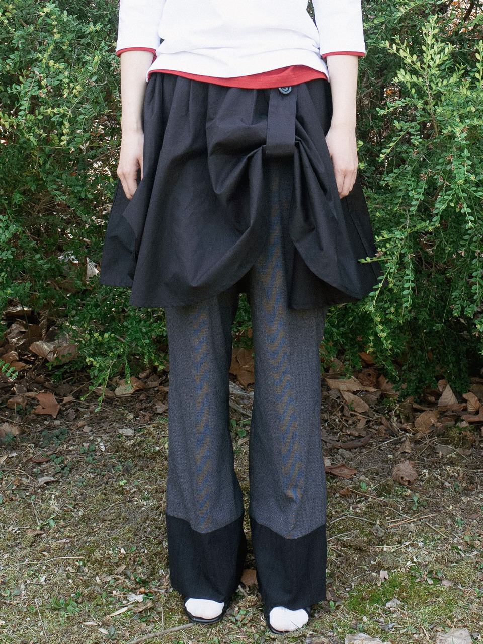 CHECK LACE PANTS (BLACK) - HAGO(하고)