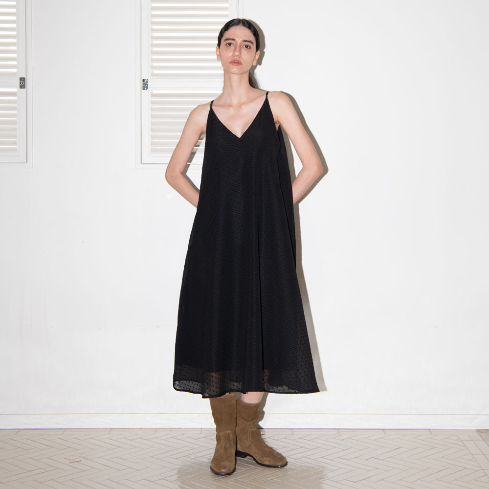 DOT SHEER TENT DRESS / BLACK - HAGO(하고)