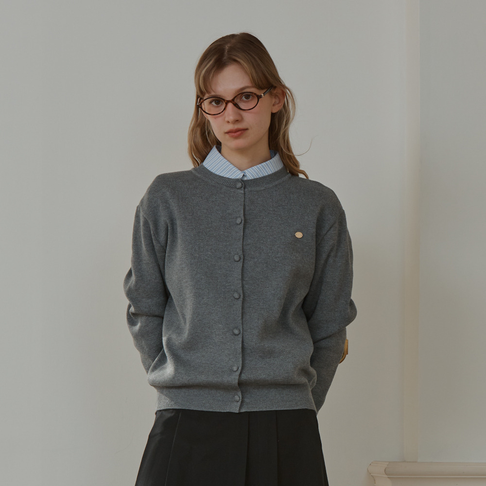 ANC BASIC ROUND CARDIGAN_GREY - HAGO(하고)