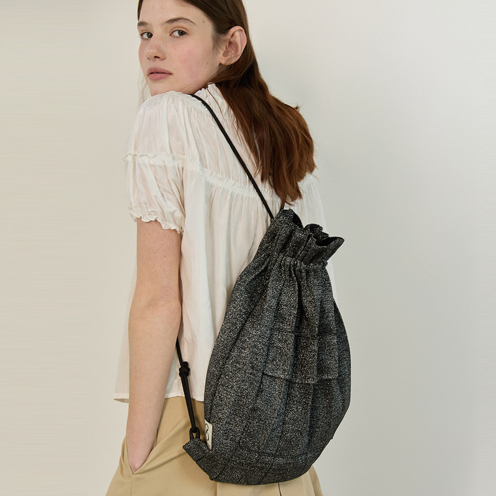 Lucky Pleats Knit String Backpack Starry (ALL)[전상품 예약배송] - HAGO(하고)