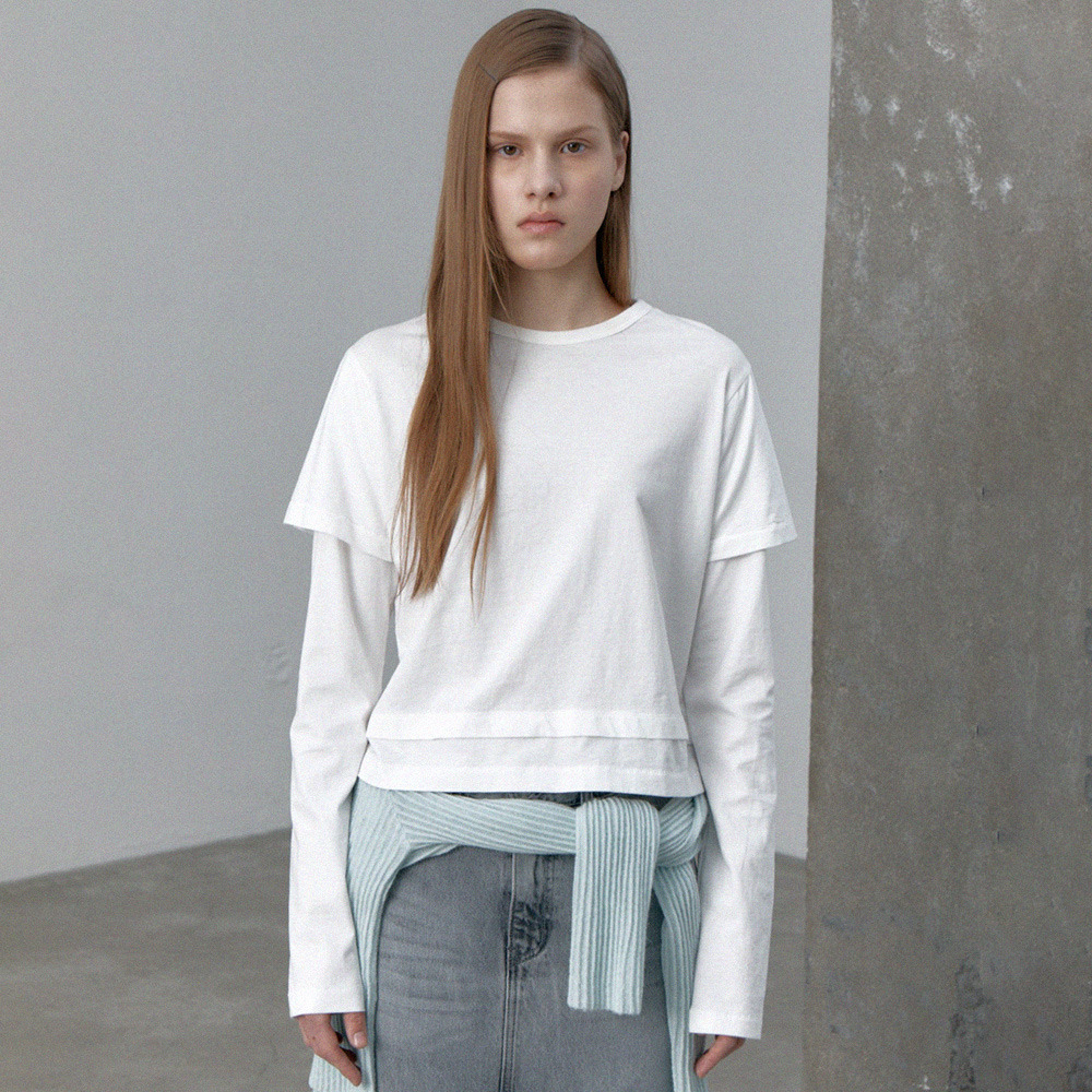 layered long sleeves (white) - HAGO(하고)