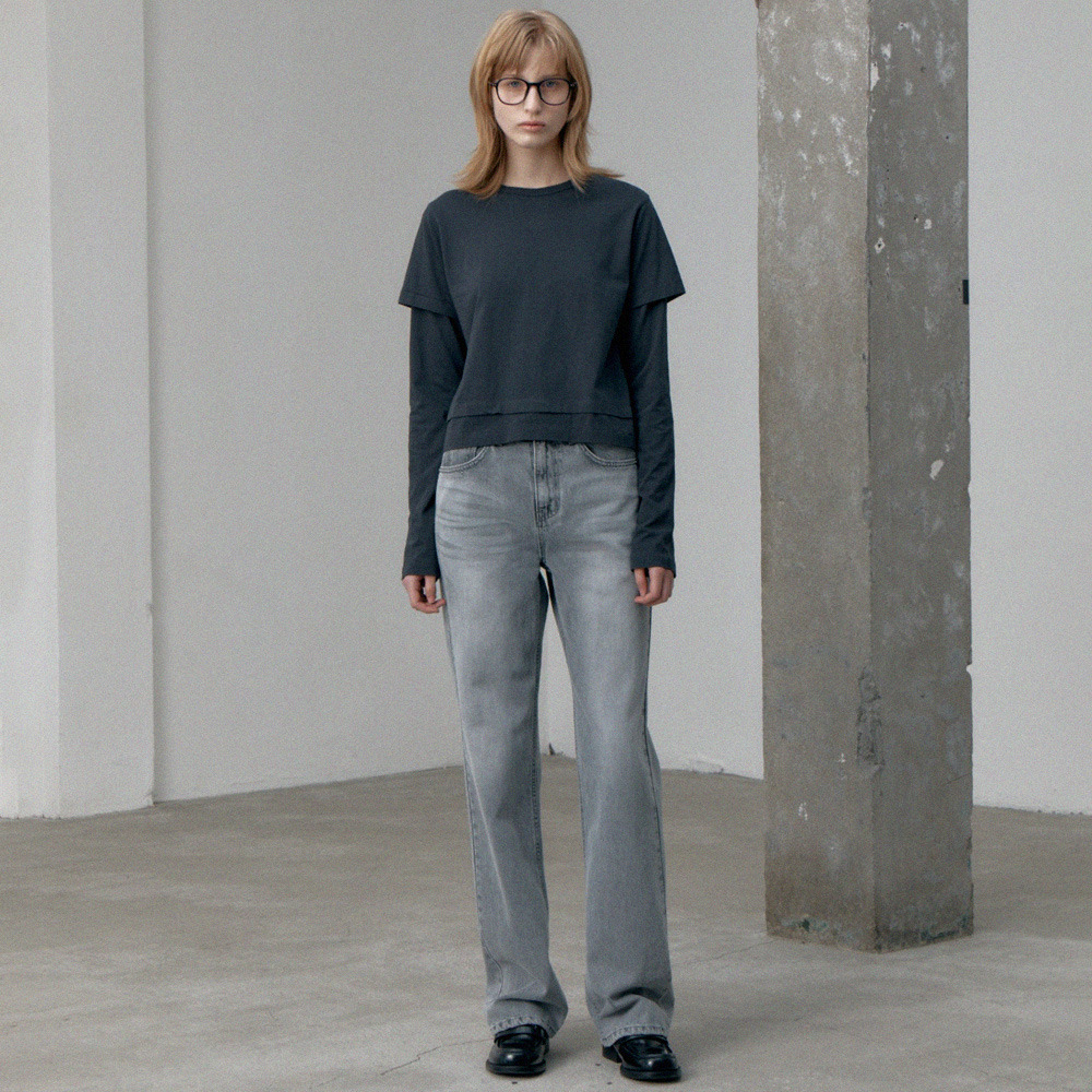 gray washed denim pants (gray) - HAGO(하고)