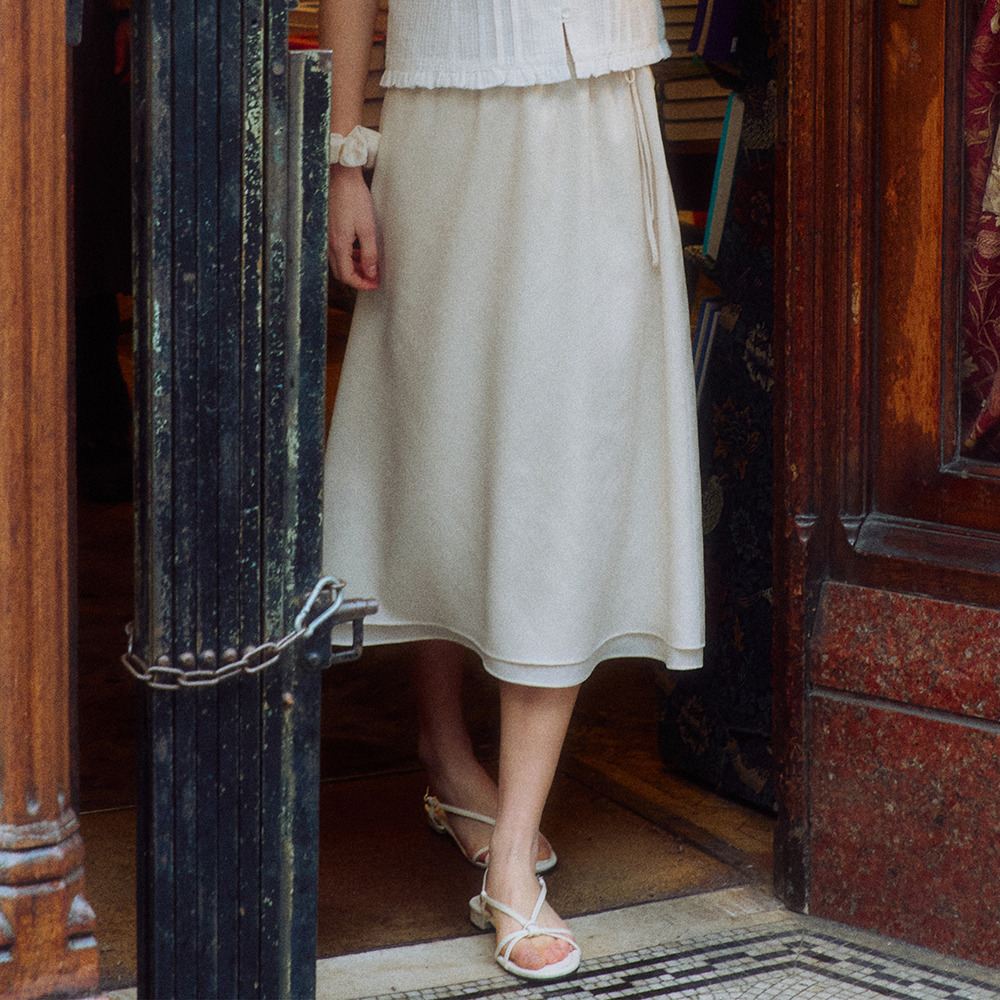 CHECK SATIN LAYER SK_3COLOR - 하고(HAGO)