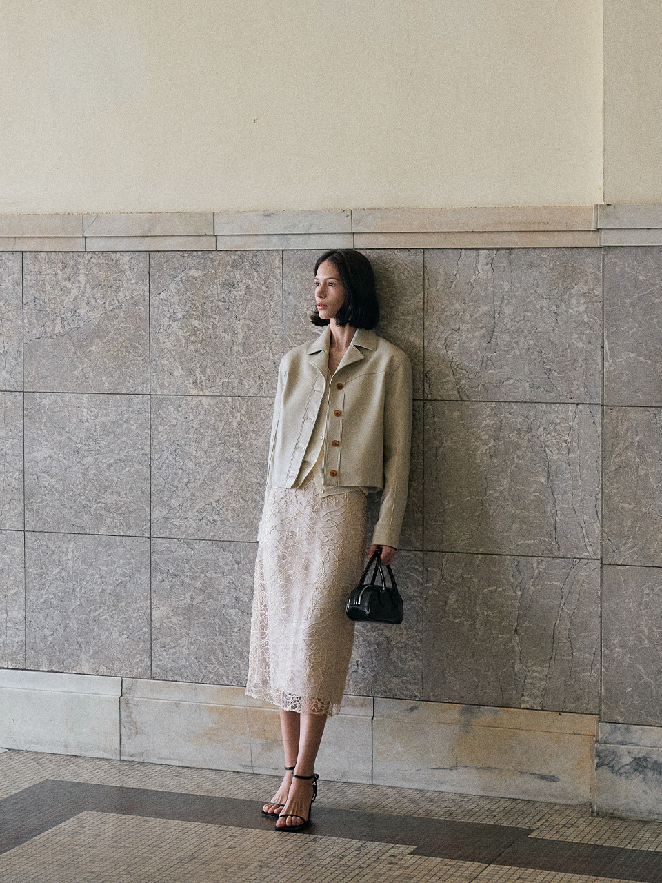 Jess Leather Jacket, beige - HAGO(하고)