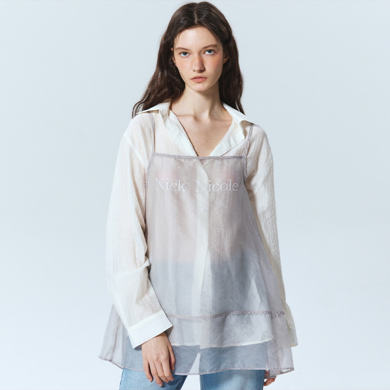 SEE-THROUGH LAYERED BUSTIER_LIGHT GRAY - HAGO(하고)