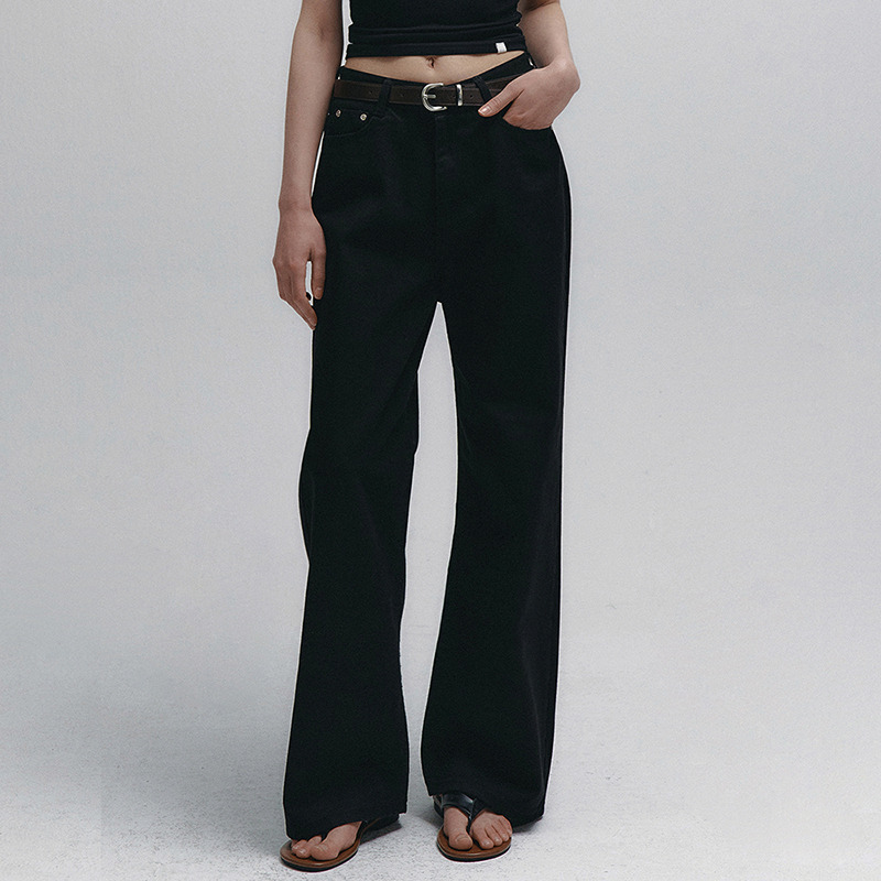 Mood Wide Cotton Pants (Black) - HAGO(하고)