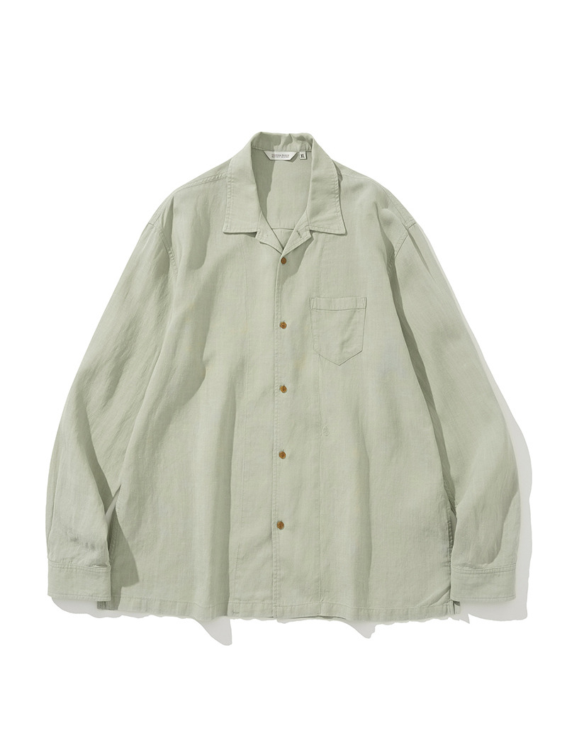 vintage linen pocket shirt mint - 하고(HAGO)