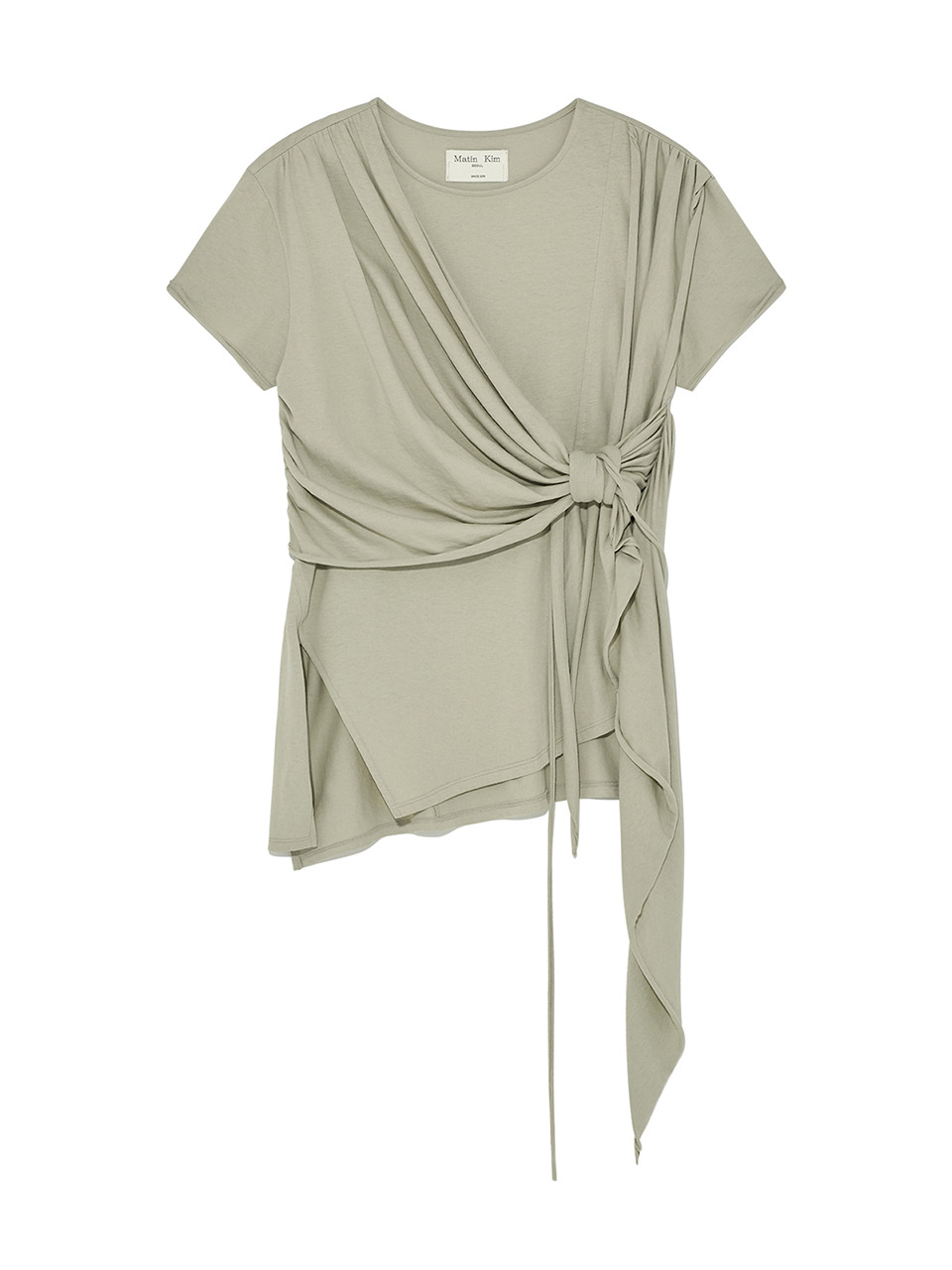 TIED DETAIL STRING TOP IN LIGHT KHAKI - HAGO(하고)