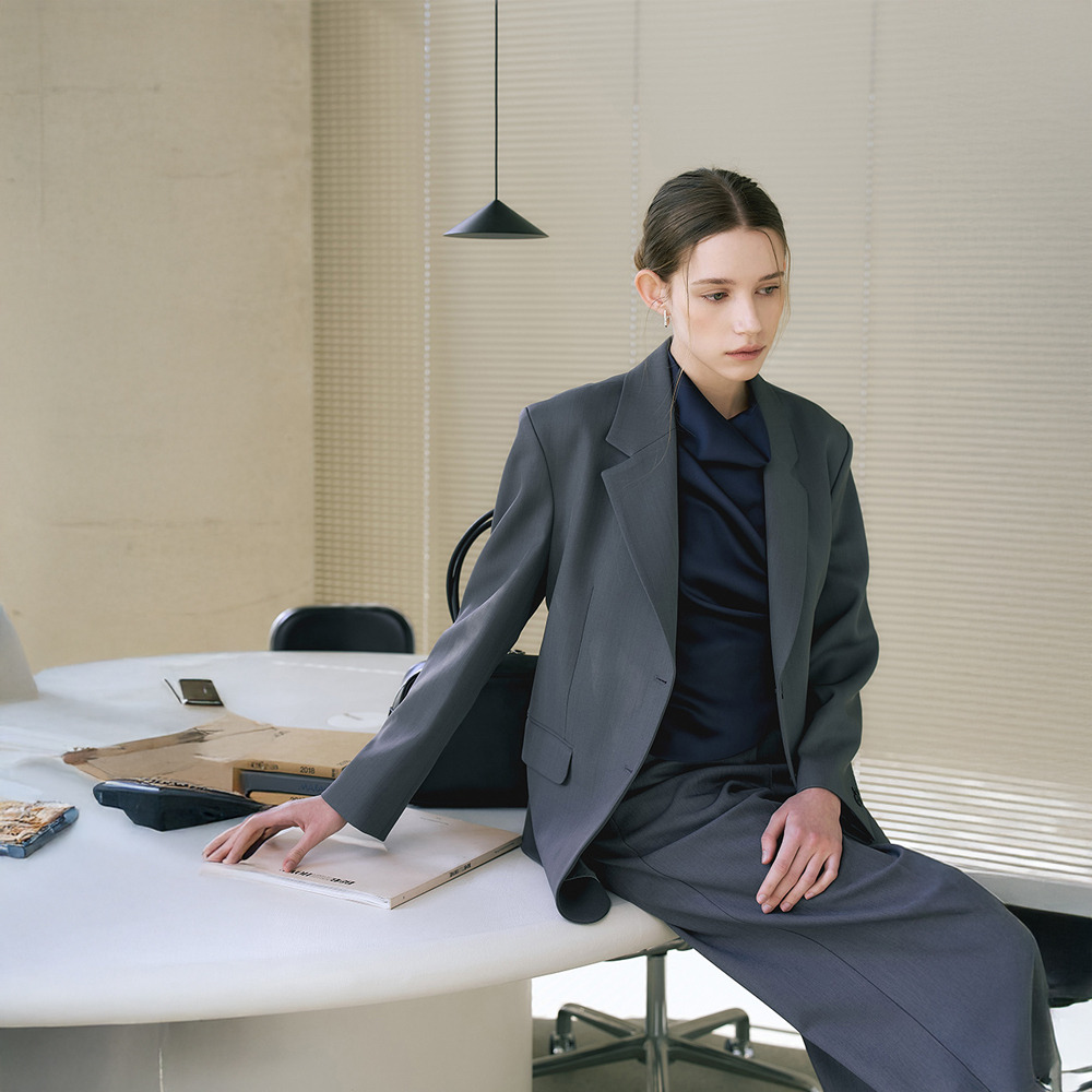 SAGE CLAISSIC TWO BUTTON JACKET - GREY - HAGO(하고)